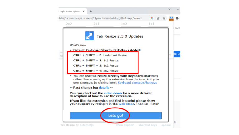 Chrome 拡張機能 「TabResize」画面分割が便利！
